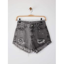 Trendyol Shorts Damen Größe 25/26 anthrazit / grey denim