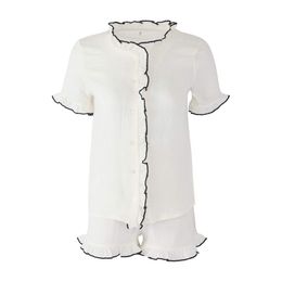 Trendyol Short Pajama Set female Beige size 42