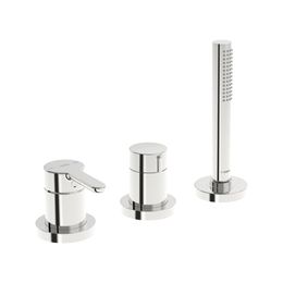 Hansa Fertigset HansaDESIGNO Style 3-Loch-Bidet-Einhebelmischer, Rosette rund, chrom (53259063)