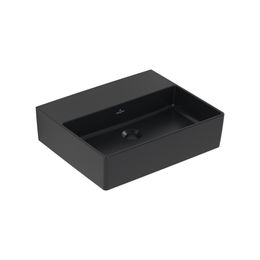 Villeroy & Boch V&B Waschtisch Memento 2.0 50x42cm, o. &Uuml;berlauf, pure black C-plus ; Villeroy & Boch (4A2253R7)