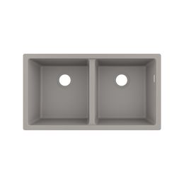 Hansgrohe UB-Sp&uuml;le S510-U770 370/370 768x398mm, 2 Hauptbe., o. HL, betongrau (43434380)