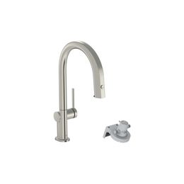 Hansgrohe Sp&uuml;ltisch-Einhebelmischer Aqittura M91 m Ausl, o. Filt., 1j, Edelstahl-Optik (76803800)