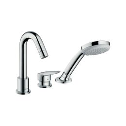 Hansgrohe Fertigmontageset Logis 3-Loch-Wannenrand-Einhebelmischer, chrom (71310000)