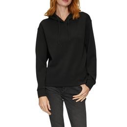 Hoodie s.Oliver, Damen, Gr. 38, schwarz, Sweatware, Obermaterial: 47% Modal, 41% Polyester, 12% Elasthan, unifarben, Casual, regular fit taillenbedeckt, ohne Ausschnitt, Bündchen, Sweatshirts, mit Kapuze