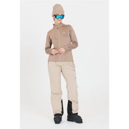 Fleecejacke WHISTLER "Juice", Damen, Gr. 38, beige, 92% Polyester, 8% Elasthan, unifarben, normal, hoch geschlossener Ausschnitt, Jacken, aus leichtem Waffle-Material