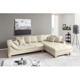 Ecksofa MR. COUCH, B:339cm H:93cm T:222cmmiami 4 cream, 90% Polyester / 10% Nylon, Wohnzimmer, Sofas, "Bologna, L-Form, mit Kaltschaum", bis 140 kg