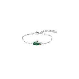 Armband Lacoste "CUTIE CROC", edelstahlfarben, grün, Armbänder, 16cm, Edelstahl