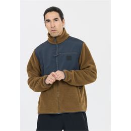 Fleecejacke WHISTLER "Sprocka", Herren, Gr. S, braun (braun, grau), 100% Polyester, unifarben, kurz, hoch geschlossener Ausschnitt, Jacken Fleecejacke, im atmungsaktiven und weichen Design