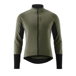 Fahrradjacke Gonso "ROAD JACKET SOFTSHELL 2 M", Damen, Gr. 3XL, olivgr&uuml;n, 80% Polyester, 15% Polyamid, 5% Elasthan, Rundhals, Jacken Fahrradjacke, Herren Softshell-Jacke, atmungsaktive Radjacke, Tight Fit