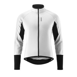 Fahrradjacke Gonso "ROAD JACKET SOFTSHELL 2 M", Damen, Gr. L, wei&szlig;, 80% Polyester, 15% Polyamid, 5% Elasthan, Rundhals, Jacken Fahrradjacke, Herren Softshell-Jacke, atmungsaktive Radjacke, Tight Fit