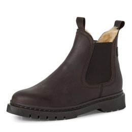 Winterboots Tamaris, Damen, Gr. 40, dunkelbraun, Elastischer Einsatz, Leder, unifarben, Schuhe, Blockabsatz, Chelseaboots, Schlupfschuh, beidseitiger Stretcheinsatz, Topseller