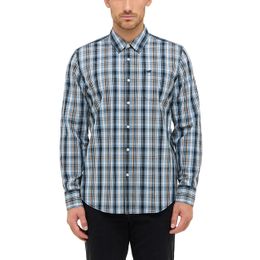 Langarmhemd Mustang "Herren Style Chester", Herren, Gr. M, US-Größen, bunt 12783, Web, 100% Baumwolle, kariert, regular fit, Hemden