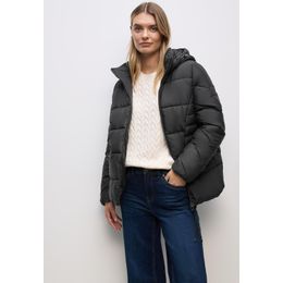 Steppjacke Street One, Damen, Gr. 36, schwarz, Stoff, Obermaterial: 100% Polyester; Futter: 100% Polyester, unifarben, normal kurz, ohne Ausschnitt, B&uuml;ndchen, Jacken Steppjacke, mit Kapuze