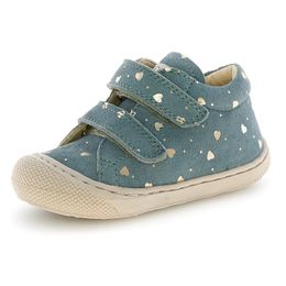 Naturino Baby Lauflernschuh "Cocoon", Gr. 20petrol metallic, Veloursleder, metallic, Schuhe, Klettschuh mit Metallic-Herzchen, Gr&ouml;&szlig;enschablone zum