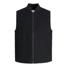 Jack & Jones PlusSize Softshellweste "JJEDOVER VEST SN PLS", Herren, Gr. 4XL, schwarz, Web, Obermaterial: 100% Baumwolle, JACK & JONES PLUSSIZE, unifarben, regular fit, Neckholder, Westen