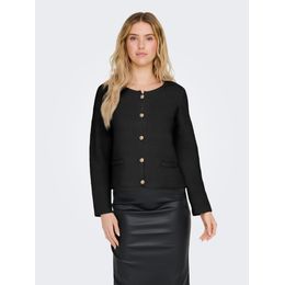 Strickjacke Only "ONLLAURA LIFE LS O-NECK CARDIGAN CC KNT", Damen, Gr. S (36), schwarz, Strick, Obermaterial: 50% Baumwolle, 50% Polyester, unifarben, regular fit, Rundhals, Strickjacken