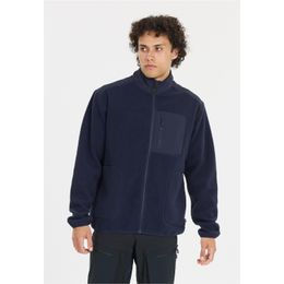 Fleecejacke WHISTLER "Felis", Herren, Gr. L, blau, 100% Polyester, unifarben, normal, hoch geschlossener Ausschnitt, Jacken Fleecejacke, aus weichem Teddyfleece mit flachen N&auml;hten