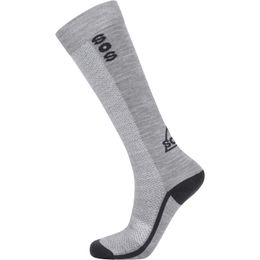 Socken SOS "Arlberg", Herren, Gr. 43/47, grau (hellgrau), 40% Wolle, 40% Polyacryl, 11% Nylon, 7% Polyester, 2% Elasthan, mehrfarbig, Socken Socken, mit atmungsaktiven und geruchshemmenden Eigenschaften