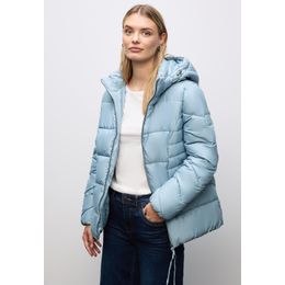 Steppjacke Street One, Damen, Gr. 38, sterling blau, Stoff, Obermaterial: 100% Polyester; Futter: 100% Polyester; Füllung: 100% Polyester, unifarben, normal kurz, ohne Ausschnitt, Bündchen, Jacken, mit Kapuze