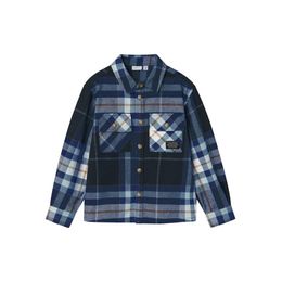 name it Hemd 'NKMNORRIS' Jungen Größe 122/128 nachtblau / schwarz / weiß