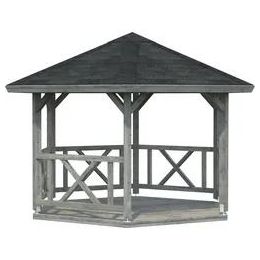 Holzpavillon Palmako "Betty", grau, B/H/T: 423cm x 313cm x 423cm, Pavillons, BxT: 423x423 cm, grau