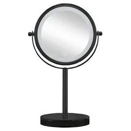 Kosmetikspiegel Kleine Wolke "Bright Mirror", schwarz, B:17,5cm H:29,5cm T:12cm, Glas, Metall, Spiegel