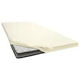 Spannbettlaken Estella "Jersey Topper aus Baumwolle mit Elasthan", beige (elfenbeinfarben), B:140-160cm L:200cm, Jersey, Obermaterial: 97% Baumwolle, 3% Elasthan, Laken, für Topper bis 10 cm Höhe