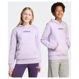Kapuzensweatshirt Adidas SPORTSWEAR "J LIN FL HD", Kinder, Gr. 152, powder plum, aurora plum, Obermaterial: 71% Baumwolle, 29% Polyester, Sportlich, Sweatshirts