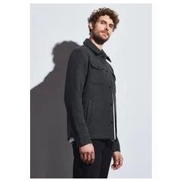 Cargojacke Street One MEN, Herren, Gr. M (40), grau (ash grau melange), Web, Stoff, Obermaterial: 70% Polyester, 30% Wolle; Futter: 100% Polyester, meliert, casual, comfort fit normal, V-Ausschnitt, Langarm Manschette, Jacken, mit Knopfleiste