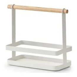 Menage zeller PRESENT, weiß (weiß, holzfarben), B:23,5cm H:20cm, Menage-Sets, mit Bambus-Griff