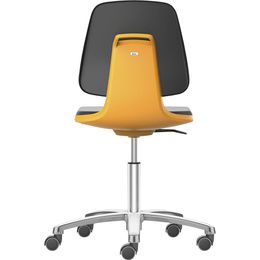 bimos Arbeitsdrehstuhl LABSIT, F&uuml;nffu&szlig; mit Rollen, Sitz mit Kunstlederbezug, orange