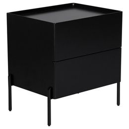 Livetastic Nachtschrank, Schwarz, Metall, Holzwerkstoff, 2 Schublade(n) Schubladen, 50x55x40 cm, Schlafzimmer, Nachttische