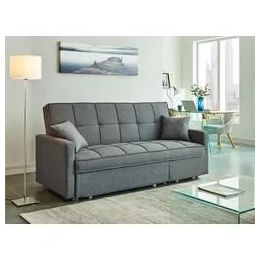 Schlafsofa 3-Sitzer - Stoff - Grau - CANETTI