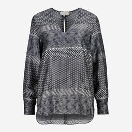 Schwarz-weiße Bluse aus Seide