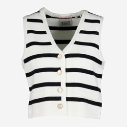 Scotch & Soda Wei&szlig;e Strickjacke mit Streifenmuster
