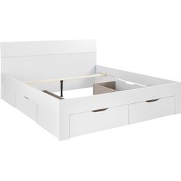 Bett Rauch "Einzelbett Doppelbett Stauraum FLEXX Breiten 90/140/180 cm", weiß, B:145cm H:90cm L:209cm, Betten, Einzelbett Doppelbett Stauraum FLEXX Breiten 90/140/180 cm