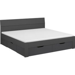 Bett Rauch "Einzelbett Doppelbett Stauraum FLEXX Breiten 90/140/180 cm", grau (graumetallic), B:185cm H:90cm L:209cm, Betten, Einzelbett Doppelbett Stauraum FLEXX Breiten 90/140/180 cm