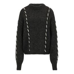Vero Moda Tall Pullover 'VMILINA' Damen Gr&ouml;&szlig;e XXL dunkelgrau / wei&szlig;