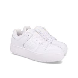 Sneaker DC Shoes "Manteca 4 Platform", Damen, Gr. 7,5(38,5), wei&szlig; (wei&szlig;, wei&szlig;), Obermaterial:Obermaterial: Leder (Kuh) / Futter: Textil / Au&szlig;ensohle: Gummi;, Schuhe Sneaker
