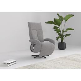 Sit & More TV-Sessel SIT & MORE "Amica, inkl. Kopfteilverstellung & Drehfunktion", grau (hellgrau), B:74cm H:112cm T:82cm, 100% Polyester, Sessel, wahlweise mit 2 Motoren, Akku und Aufstehhilfe