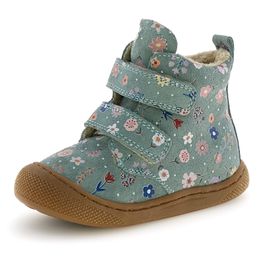 Naturino Baby Lauflernschuh "Bubble Wide", Gr. 22gr&uuml;n blumen, Veloursleder, gebl&uuml;mt, Schuhe, Klettstiefel mit Wollfutter, Gr&ouml;&szlig;enschablone zum Download