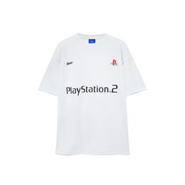 Pull&Bear Pull&bear T-Shirt 'PLAYSTATION' Herren Gr&ouml;&szlig;e M hellgrau / schwarz