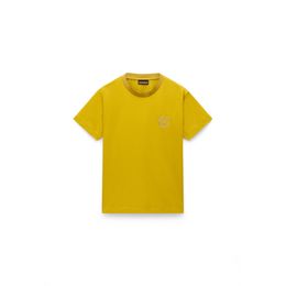 Napapijri T-Shirt 'Fedaia' Damen Gr&ouml;&szlig;e L safran / wei&szlig;