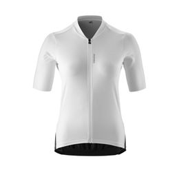 Radtrikot Gonso "SITIVO Jersey Red W", Damen, Gr. 40, weiß, 45% Polyamid, 35% Polyester, 20% Elasthan, Rundhals, Trikots, Damen Radshirt kurzarm, atmungsaktives Fahrradtrikot mit Rückentasche
