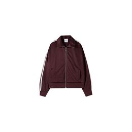 Bershka Sweatjacke Damen Gr&ouml;&szlig;e L weinrot / wei&szlig;