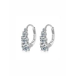 Rougemont Jewellery Earrings 'Funkelnde Moissanit Creolen Ohrringe mit Echtheitszertifikat' female Silver size 11*8*2