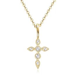 Rougemont Jewellery Necklace 'Funkelnde Moissanit Kreuz Halskette 45cm' female Gold size 5