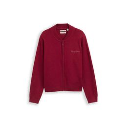 Tom Tailor M&auml;dchen Bomber Cardigan mit Rei&szlig;verschluss, rot, Uni, Gr. 164