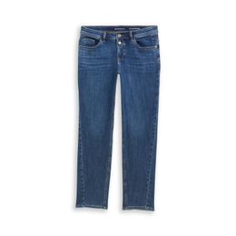 Tom Tailor Damen TTADEVA BOYFRIEND Jeans mit Stretch, blau, Uni, Gr. 32/32