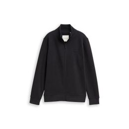 Tom Tailor Jungen Sweatjacke mit Stehkragen, schwarz, Uni, Gr. 152
